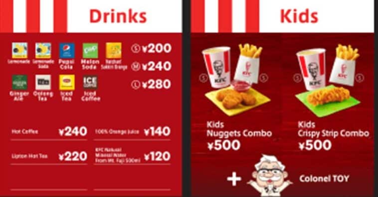 KFC In Japan Menu 2023 | Exclusive KFC Japan Menu In English - Japan Truly