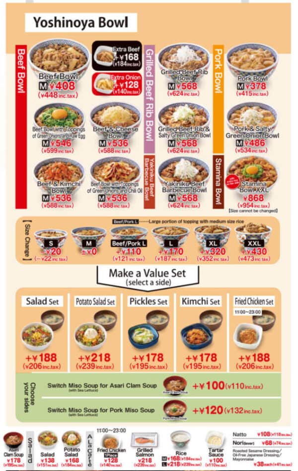Yoshinoya In Japan Menu 2024 - Japan Truly