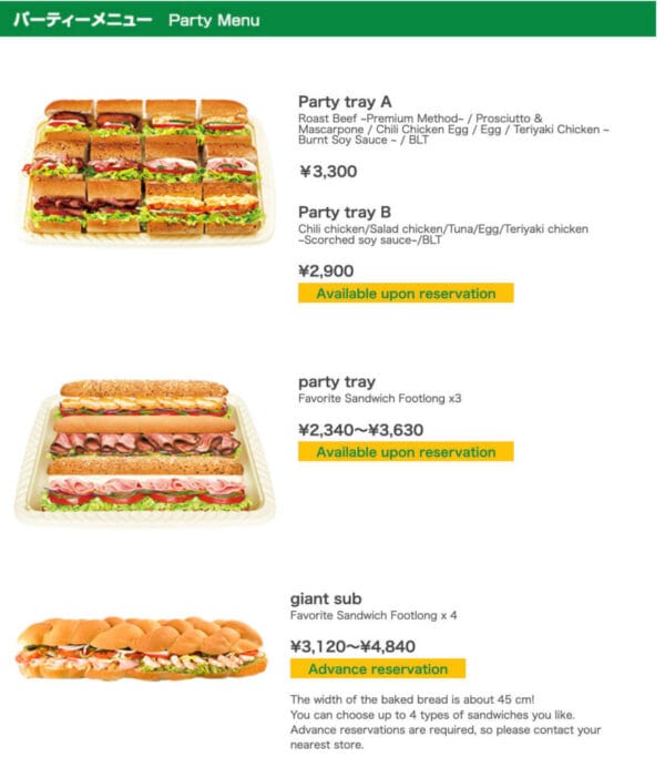 Subway In Japan Menu 2026 – Japan Truly