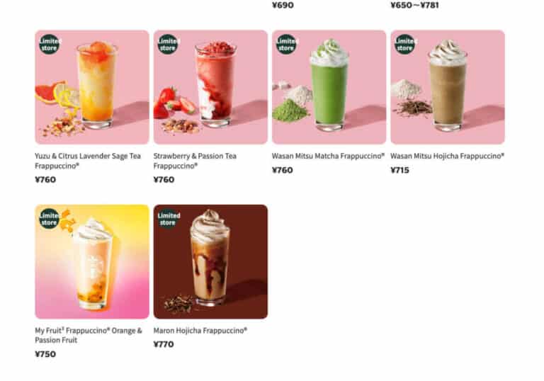 Starbucks In Japan Menu 2026 | Exclusive Starbucks Japan Menu With Exc ...