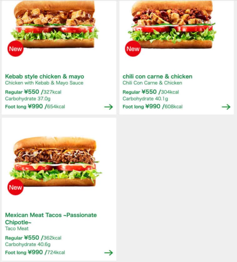 Subway In Japan Menu 2026 – Japan Truly