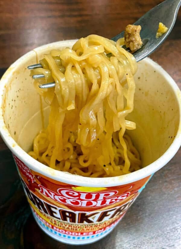 Cup Noodles Breakfast Twist: Adding Pancakes, Sausage, and Eggs to Ins ...
